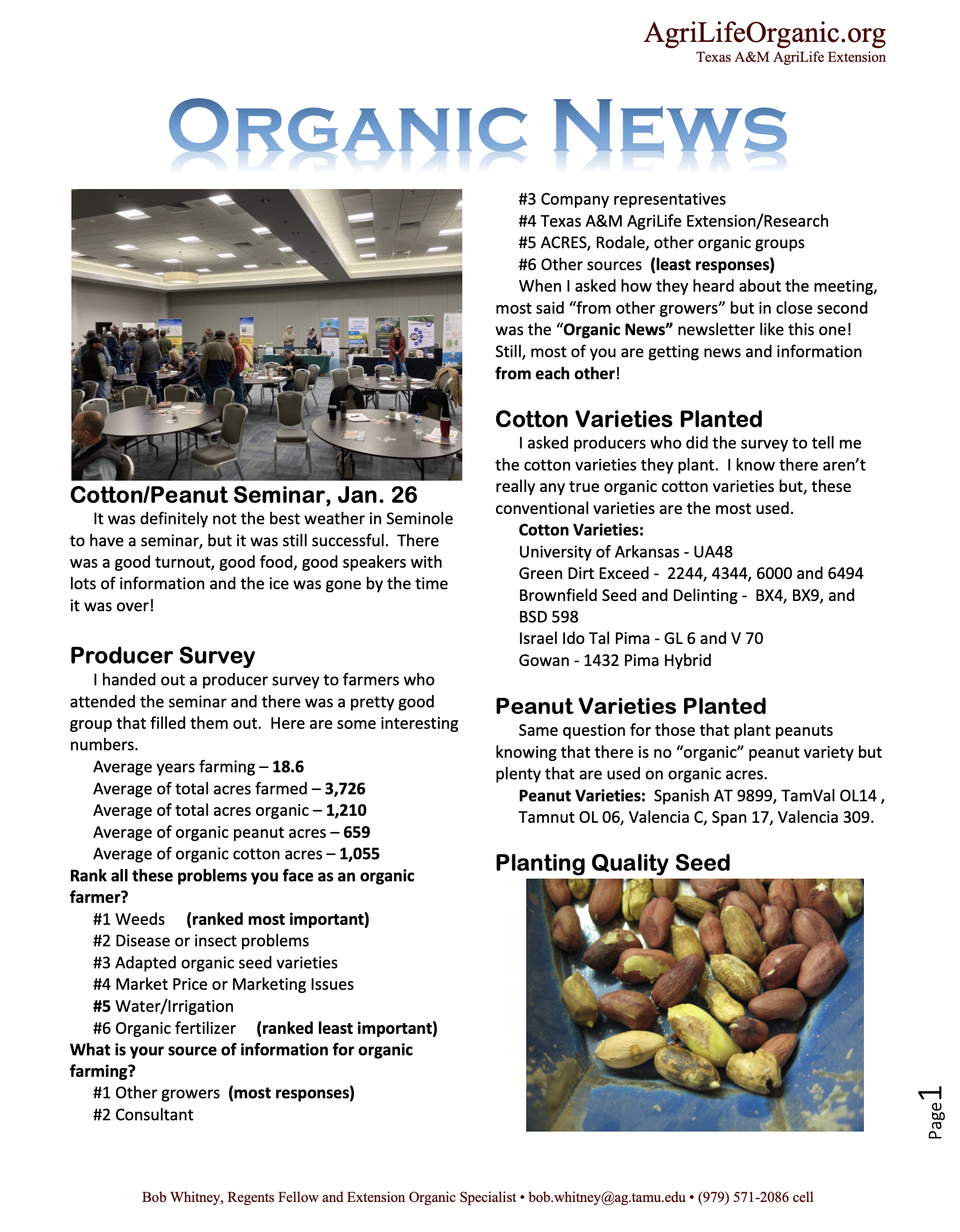 Check out the latest newsletter! – Texas A&M AgriLife Organic