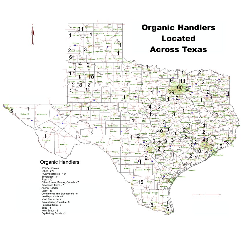 Where are the Organic Farms and Organic Handlers located? – Texas A&M ...