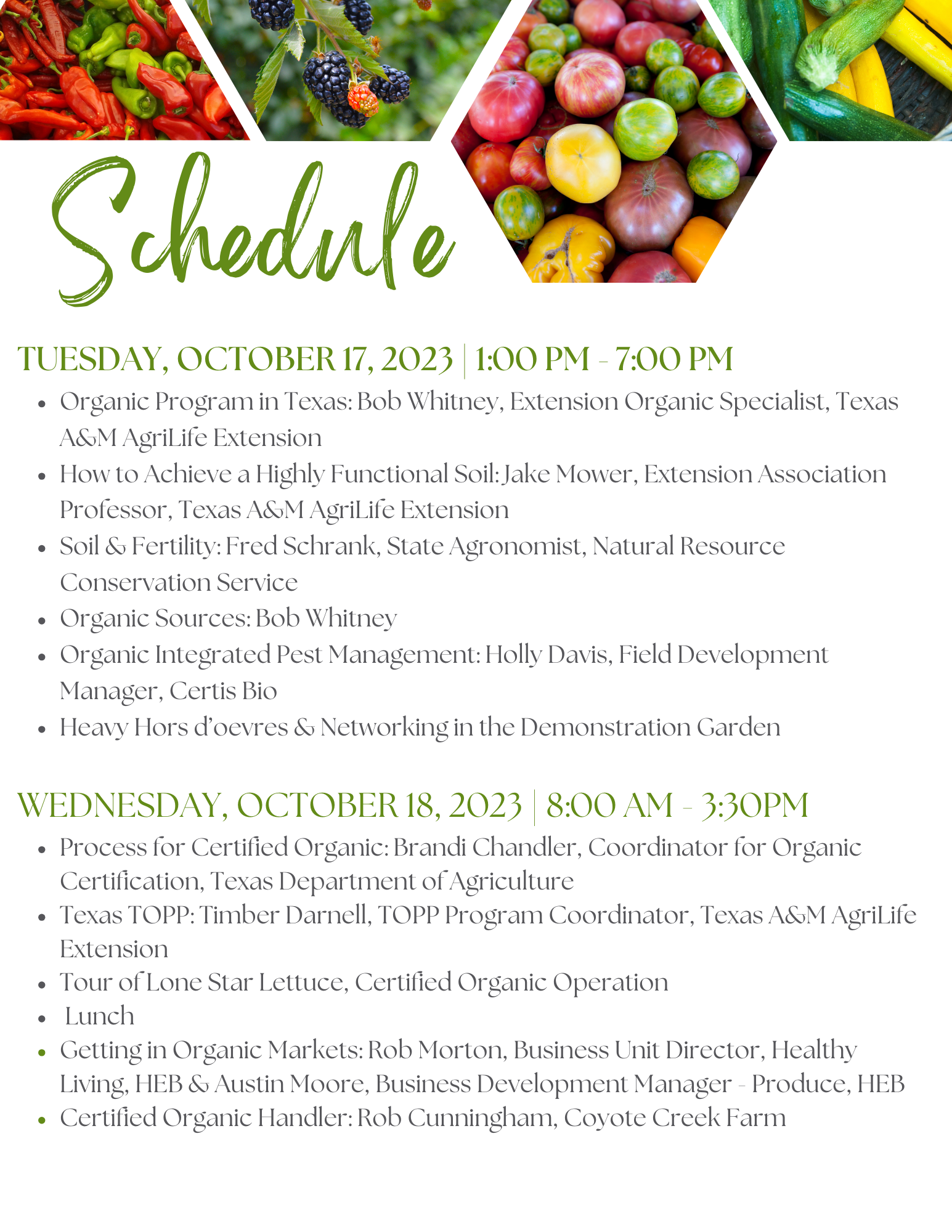 2nd Organic Growers Conference in Georgetown Texas – Texas A&M AgriLife ...